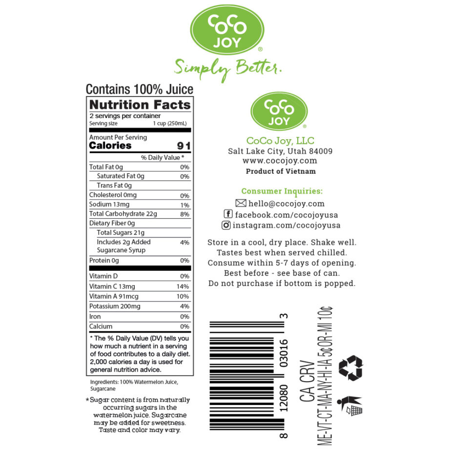 Natural Watermelon Water – CoCo Joy